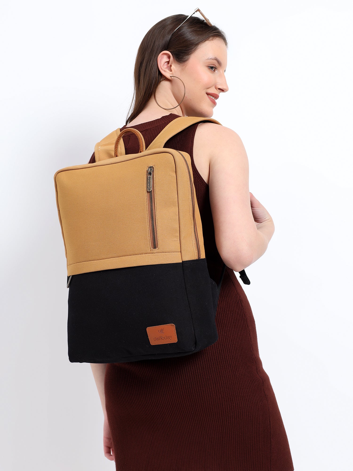 Buy Now Daffoday Tan Laptop Backpacks – Premium Style